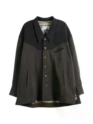 ZIGGY CHEN Panelled Button-up Jacket - Grey