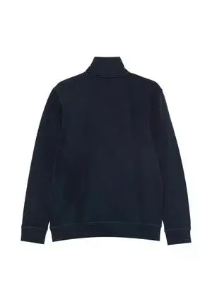 BOSS Quarter-zip Logo-patch Sweater - Blue