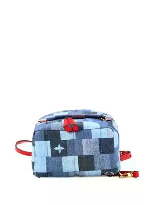 LOUIS VUITTON Palm Springs Damier And Monogram Patchwork Denim Mini Backpack