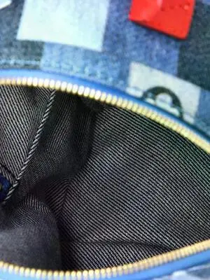LOUIS VUITTON Palm Springs Damier And Monogram Patchwork Denim Mini Backpack