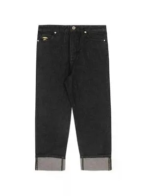 AAPE BY *A BATHING APE Embroidered Rolled-cuff Jeans