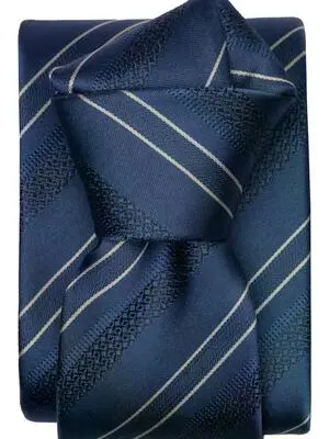 ELIZABETTA Varese Striped Silk Tie - Blue