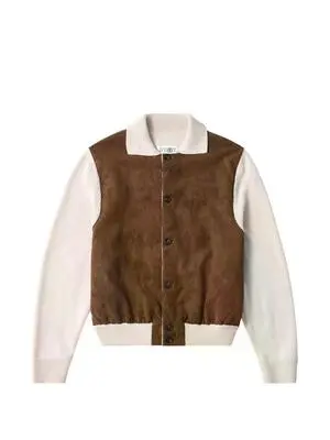 MAISON MARGIELA Contrast Knit Zip-up Jacket