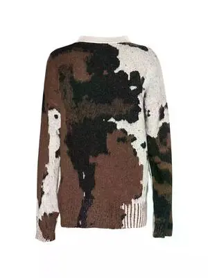AKEP Intarsia-knit Crew-neck Sweater