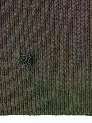 MOS MOSH Mmtova Ribbed-knit Logo-plaque Scarf - Brown