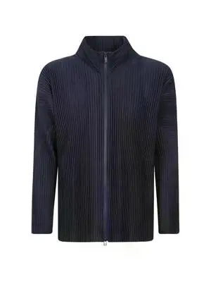 Issey Miyake Pleated Zip-up Cardigan - Blue