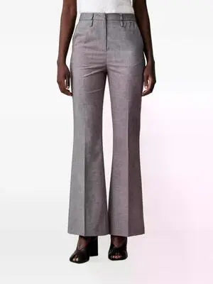 Sisley Pressed-crease Flared Trousers - Grey
