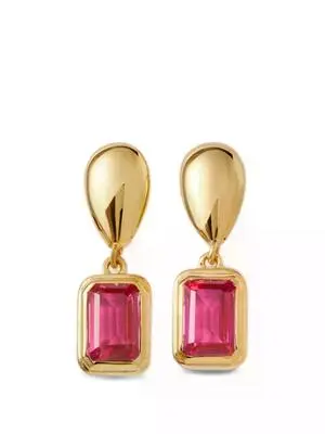 EDGE OF EMBER Pebble Birthstone Drop Earrings - Red