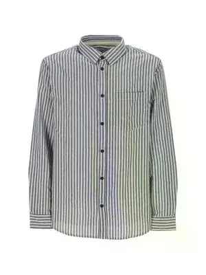 ANERKJENDT Stripe-pattern Patch-pocket Shirt