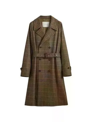 Mackintosh Alston Double-breasted Check Coat - Brown