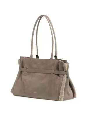 COCCINELLE Sabine Shearling-trim Buckled Shoulder Bag