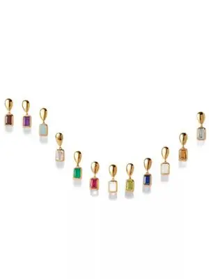 EDGE OF EMBER Pebble Birthstone Drop Earrings