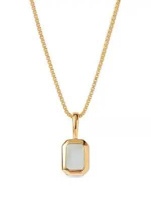 EDGE OF EMBER Deco Birthstone Aquamarine Necklace