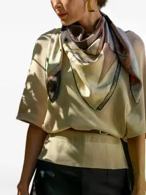 ELIZABETTA Dani Geometric-print Scarf - Brown