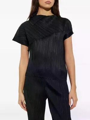 Issey Miyake Asymmetric Pleated Top