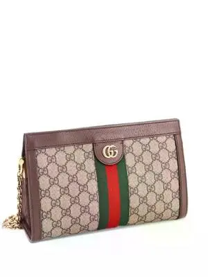 Gucci Ophidia Chain Shoulder Bag Gg Coated Canvas Small Crossbody Bag - Brown