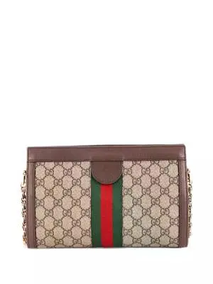 Gucci Ophidia Chain Shoulder Bag Gg Coated Canvas Small Crossbody Bag