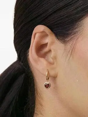 EDGE OF EMBER Heart Garnet Earrings