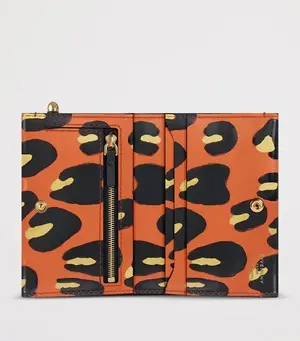 Givenchy Leather Leopard Print Pinch Bifold Wallet