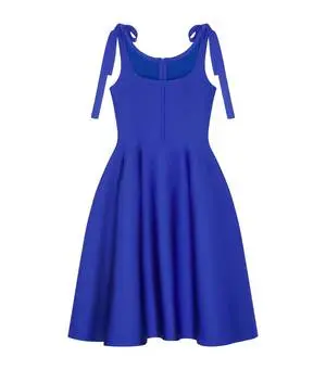 Givenchy Bow-strap Flared Midi Dress - Blue