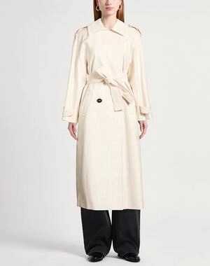 Max & Co. Overcoat & Trench Coat Ivory Size Cotton, Virgin Wool