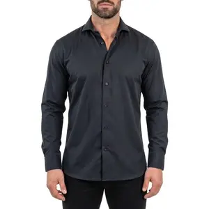 MACEOO Einstein Long Sleeve Stretch Dress Shirt - Black