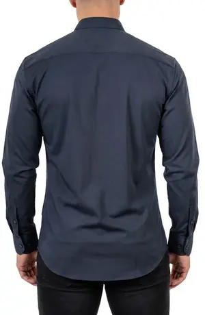MACEOO Einstein Long Sleeve Stretch Dress Shirt - Black