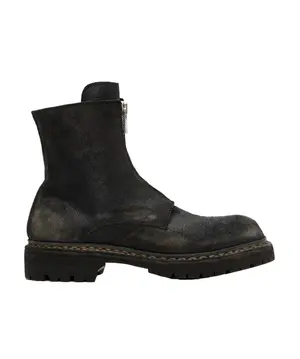 Guidi Front Zipped Ankle Boots - Black