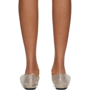 Stella McCartney Chain-detail Crackled-effect Ballet Flats