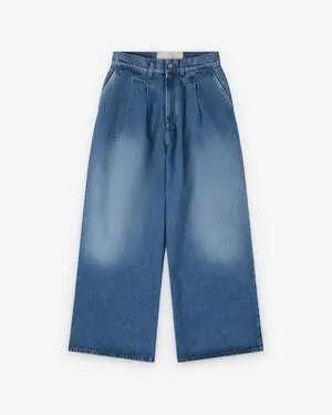 ERL Pleated Wide-leg Jeans - Blue