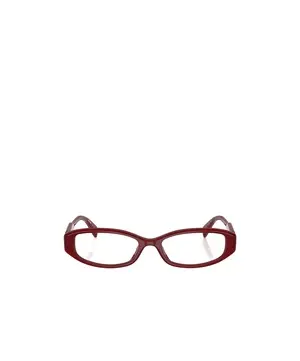 Miu Miu Oval-frame Glasses - Opal Red