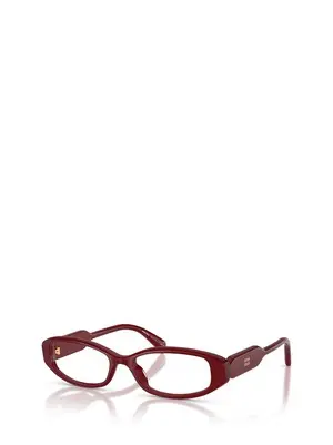 Miu Miu Oval-frame Glasses - Opal Red
