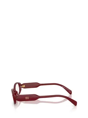 Miu Miu Oval-frame Glasses - Opal Red