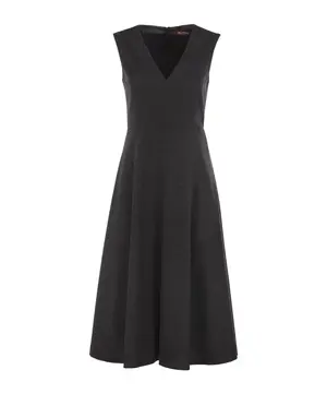 Max Mara Mstcurva V-neck Midi Dress - Gray