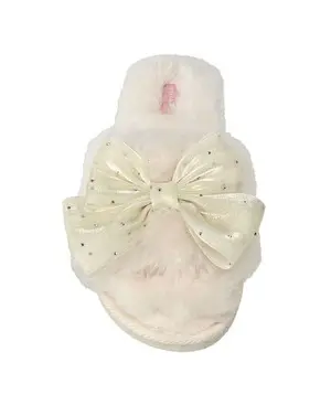 Thalia Sodi Blingbo Faux Fur Bling Bow Slipper - Ivory