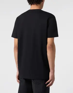 Philipp Plein Round Neck T-shirt Space Rocket Patch - Black