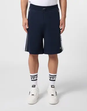 Philipp Plein Fleece Shorts Logo Stripe