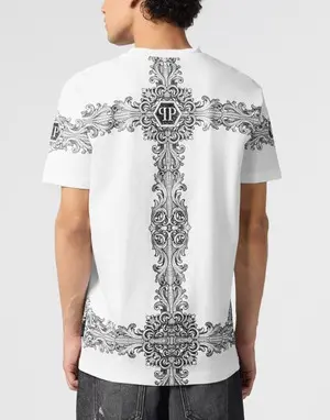 Philipp Plein Round Neck T-shirt Baroque Skull