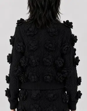 Philipp Plein Knitted Cardigan Roses