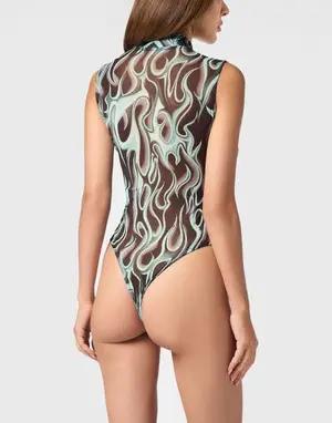 Philipp Plein Tulle Body Sleeveless Flame