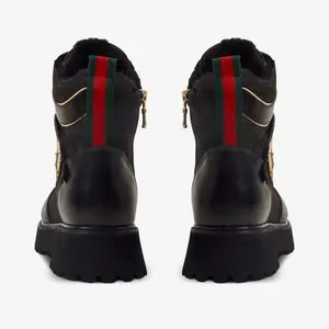 VINCI LEATHER SHOES The Boston Leather Lace-up Ankle Boot With A Side Zipper