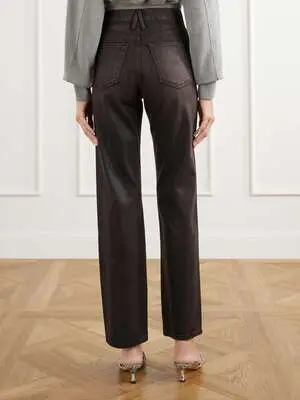 SLVRLAKE London Waxed High-rise Straight-leg Jeans