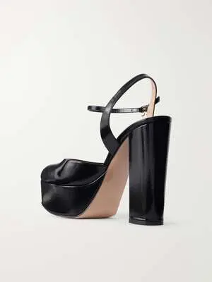 GIANVITO ROSSI 85 Patent Leather Platform Pumps