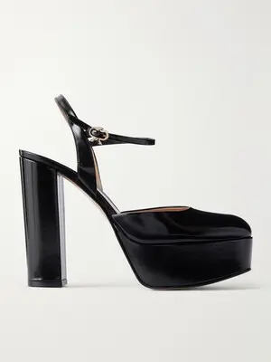 GIANVITO ROSSI 85 Patent Leather Platform Pumps - Black