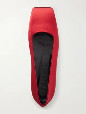 AeydĒ Satin Ballet Flats - Red
