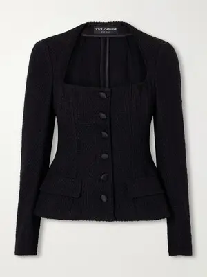 Dolce & Gabbana Bustier Tweed Jacket - Black