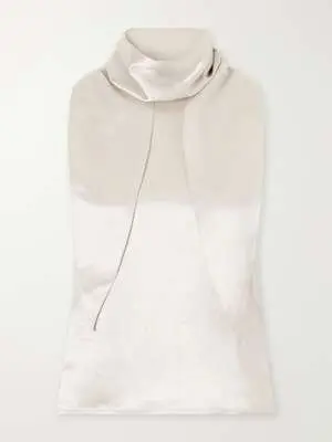 Maria Mcmanus Scarf-detailed Satin Top - Ivory