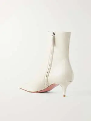 Amina Muaddi Barbara Bootie 55 Leather Ankle Boots