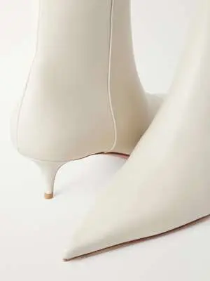 Amina Muaddi Barbara Bootie 55 Leather Ankle Boots