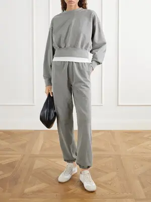 SLVRLAKE Cropped Cotton-jersey Sweatshirt - Gray